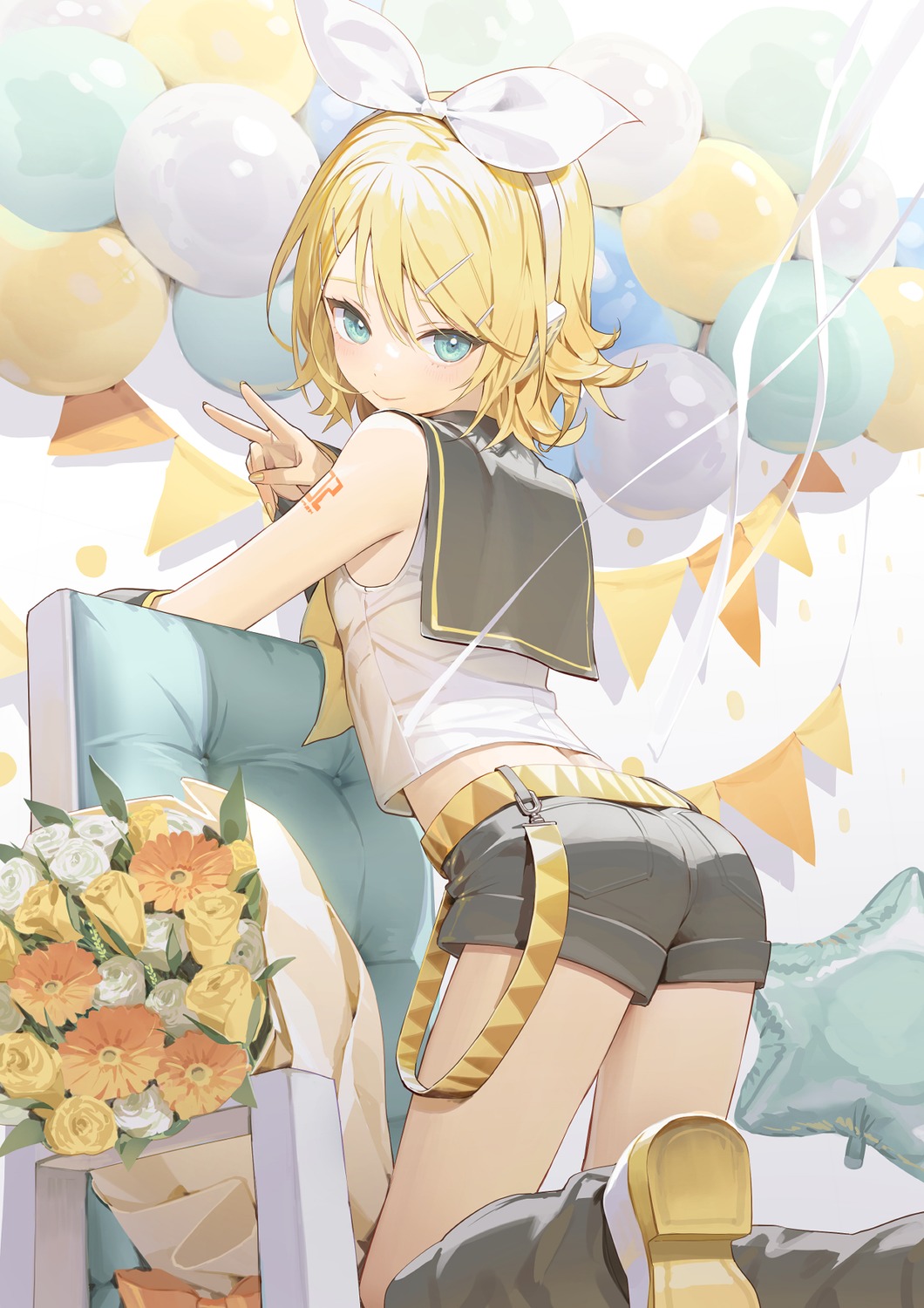 mo (428clv) vocaloid kagamine rin ass headphones seifuku tattoo ...